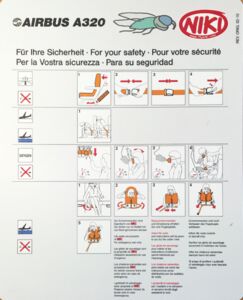 Safety Card: Airbus A320 (Niki, AustriaCol:NLY-AT-0010