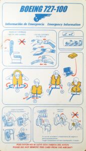 Safety Card: Boeing 727-100 (Avensa, VenezuelaCol:AVE-VE-0001
