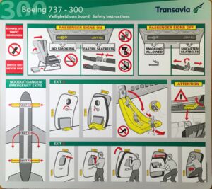 Safety Card: Boeing 737-300 (Transavia, NetherlandsCol:TRA-NL-0013