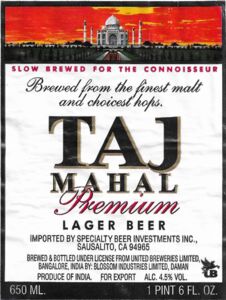 Etiqueta de bebida: Taj Mahal Premium Lager (Blossom Industries Limited ...