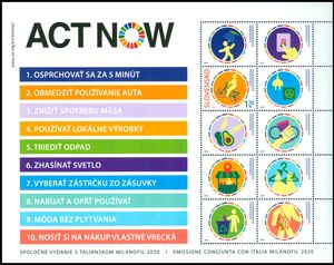 Stamp: Act Now: Global Campaign Awareness Movement (SlovakiaMi:SK BL55 ...