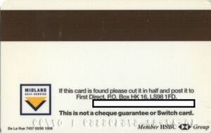 Bank Card: first direct - Savings Card (Midland Bank, United Kingdom of ...