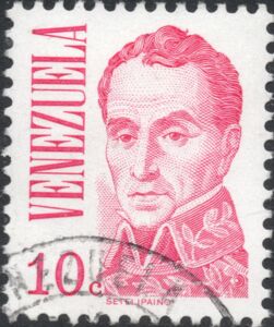 Stamp: Simón Bolívar (1783-1830) (Venezuela(Simón Bolívar - by José Maria Espinoza) Mi:VE 2023A ...
