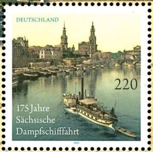 Stamp: 175th Anniversary of Saxon Steamship Company (Germany, Federal ...