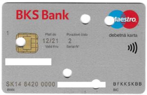 Bank Card: BKS Bank (BKS Bank, SlovakiaCol:SK-MS-0033