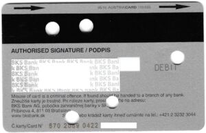 Bank Card: BKS Bank (BKS Bank, SlovakiaCol:SK-MS-0033