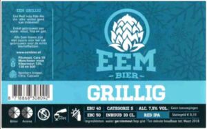 Drink Label: Eem Grillig - Red IPA (Bierbrouwerij De Eem ...