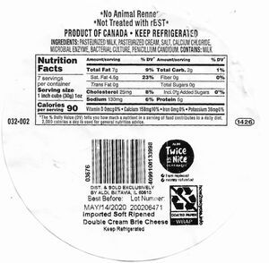 Food Label: Emporium Selection Brie (ALDI, Inc, United States of ...
