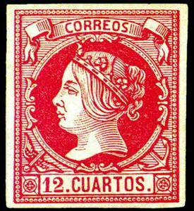 Stamp: Queen Isabel II (Spain(Queen Isabel II) Mi:ES 45,Sn:ES 51,Yt:ES ...