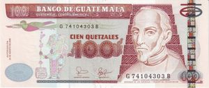 Billete de Banco: 100 Quetzales (Guatemala(2006-2008 Issue) Wor:P-114a 💴
