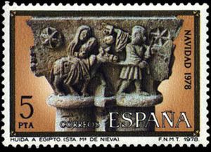 Stamp: "Flight into Egypt" (Spain(Christmas 1978: Capitals from Santa ...