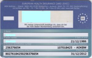Funktionale Karte: AOK - Versicherten Karte (Insurance, Deutschland ...