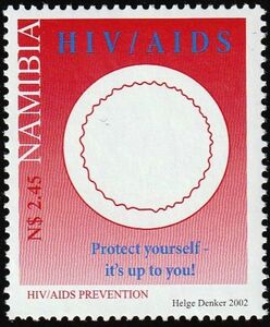 Stamp: HIV / AIDS Once is Enough! (Namibia) (Health Care - AIDS ...
