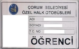 Transport Ticket: Corum Kart - Student (Asis, Türkiye (Turkey)(Corum ...