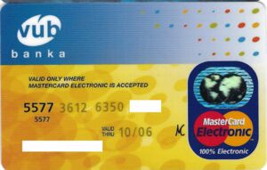 Bank Card: vub banka (Všeobecná úverová banka (VÚB Banka), SlovakiaCol ...
