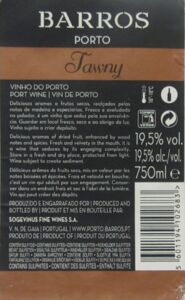 Drink Label: Barros Porto - Tawny (Sogevinus Fine Wines, S.A ...