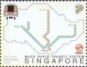 Stamp: Mass rapid transit system (Singapore(MRT - North East Line) Mi ...