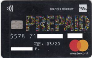 Bank Card: Piraeus Bank MasterCard Prepaid (01/19) (Piraeus Bank ...