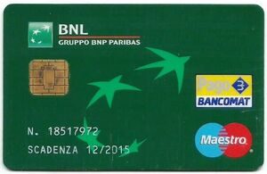 Tarjeta de Banco: BNL Gruppo BNP Paribas (BNL BNP Paribas, ItaliaCol:IT ...