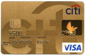 Bank Card: Citi Gold (Citibank Romania, RomaniaCol:RO-VI-0116.02