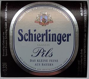 Drink Label: Schierlinger Pils (Spezial-Brauerei Schierling, Germany ...