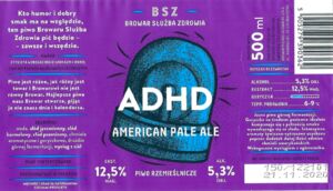 Drink Label: Adhd (Browar Miejski Gloger SP.Z.O.O, PolandCol:PL-BEER-006862