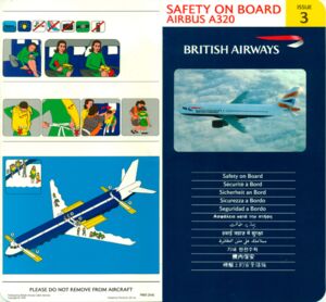 Safety Card: Airbus A320 (British Airways, United Kingdom of Great ...