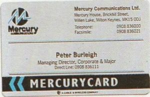 Phonecard: Peter Burleigh (Mercury, United Kingdom of Great Britain ...