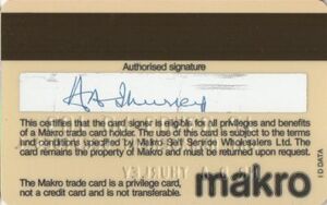 Functional Card: Makro - trade card (Shops - Supermarkets, United ...