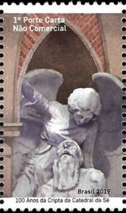 Selo: Statue of Job (Brasil(Centenário da Cripta da Catedral da Sé ...