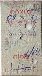 Transport Ticket: Return Ticket, Ankara - Haydarpaşa - Ankara (TCDD ...