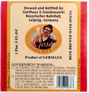 Drink Label: Leipziger Gose (Gosebrauerei Bayerischer Bahnhof, Germany ...
