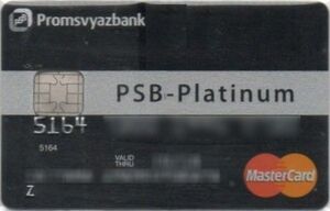 Bank Card: PSB-Platinum (Promsvyazbank, RussiaCol:RU-MC-0748.02