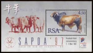 Selo: SAPDA '97 & Year of the Ox (África do Sul(Chinese New Year 1997 ...