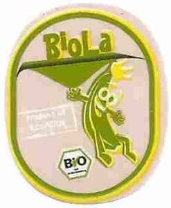 Fruit Sticker: Biola product of ecuador bio (EcuadorCol:EC-FR-00838