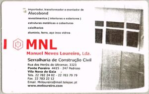 Pocket Calendar: MNL - Metal Constructions (Portugal(Advertising) Col ...