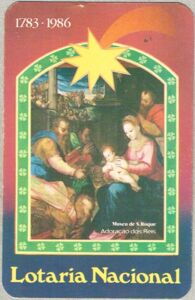 Pocket Calendar: Lotaria Nacional (Portugal(Lottery) Col:PT-1986-Lot-001