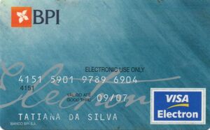 Bank Card: Banco BPI (BPI, Portugal) Col:PT-VE-0026.02