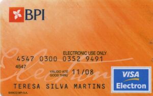 Bank Card: Banco BPI (BPI, Portugal) Col:PT-VE-0027.02