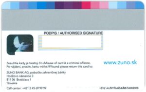 Bank Card: ZUNO (ZUNO BANK AG, SlovakiaCol:SK-VI-0002.04