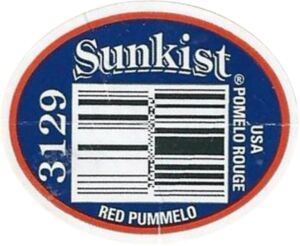 Fruit Sticker: Sunkist 3129 Red Pummelo Pomelo Rouge (United States of ...