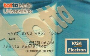 Bank Card: Totta Matic Universitario (Banco Totta & Acores, PortugalCol ...