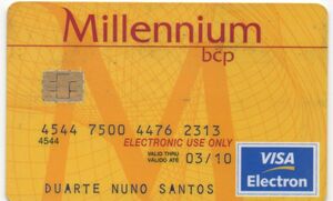 Bank Card: Millennium BCP (Banco Comercial Portugués, PortugalCol:PT-VE ...
