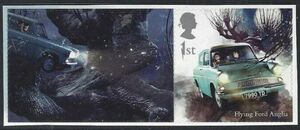 Stamp: Flying Ford Anglia (United Kingdom of Great Britain & Northern ...