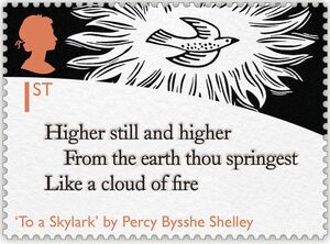 Stamp: Percy Bysshe Shelley "To A Skylark" (United Kingdom of Great ...