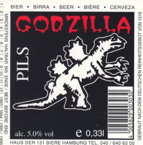 Drink Label: Godzilla Pils (Schweriner Schlossbrauerei, Germany ...