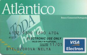 Bank Card: Atlantico (Banco Comercial Portugués, PortugalCol:PT-VE-0043.02