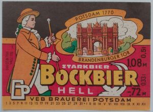 Drink Label: Potsdamer Bockbier Hell (Brauerei Potsdam, Germany ...