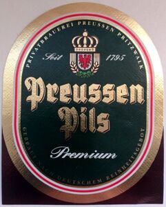 Drink Label: Preussen Pils (Privatbrauerei Preussen, Germany, Federal ...