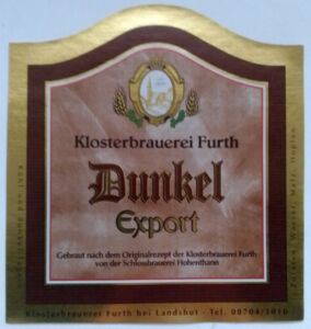 Drink Label: Klosterbrauerei Furth Dunkel Export (Hohenthanner ...
